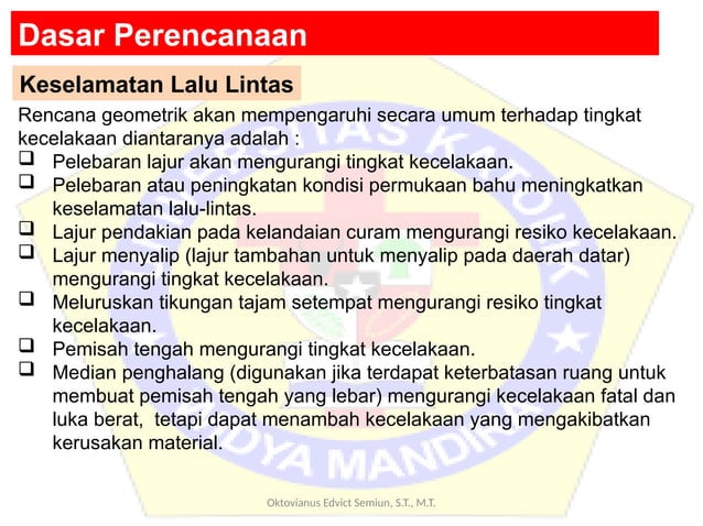 Geometrik Jalan Raya - Dasar Perencanaan Geometrik Jalan | PPT
