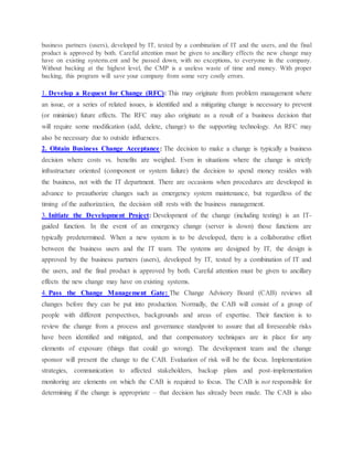 P2 how to develop an it change management program | DOCX