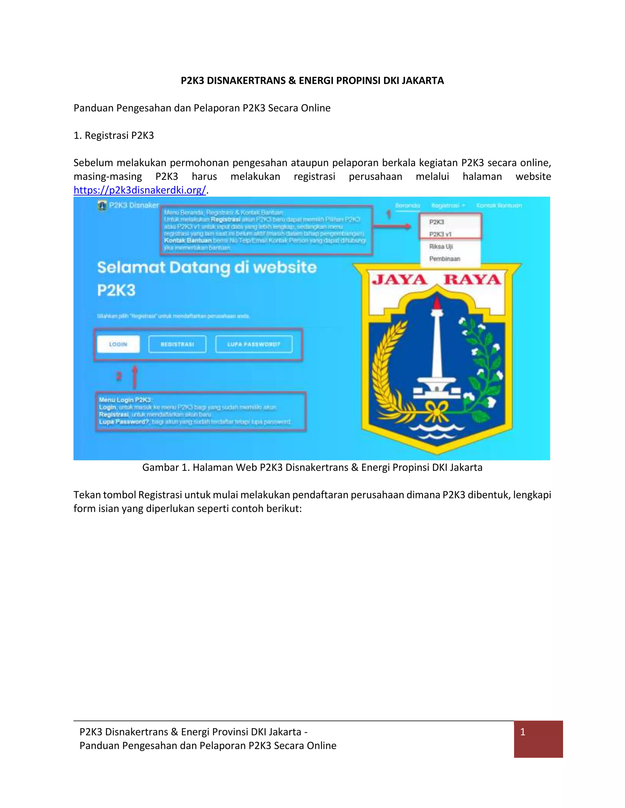 P2K3 DISNAKERTRANS Jakarta | DOCX