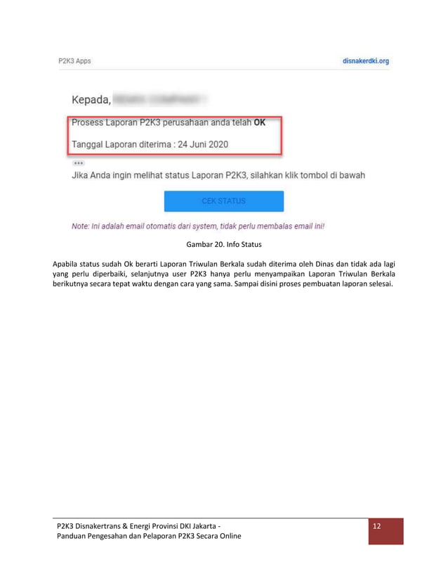 P2K3 DISNAKERTRANS Jakarta | DOCX