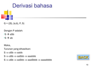 P 2 Konsep & Notasi Bahasa - Teknik Kompilasi | PPT