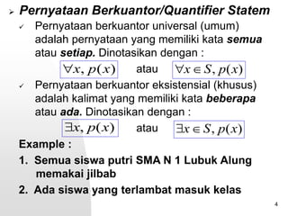 P2 logika pernyataan dan nilai kebenaran | PPTX