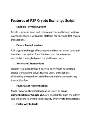 P2P Crypto Exchange Script Development - Coinjoker | PDF