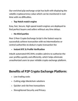 P2P Crypto Exchange Script Development - Coinjoker | PDF