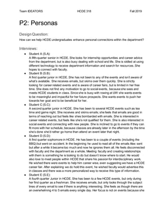 Group Deliverable: Interviews & Personas | DOCX