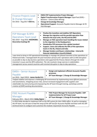 Purchase-to-Pay Global Process Owner (P2P GPO) | PDF