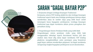 Analisis kasus gagal bayar dan kelemahan P2P Lending-Platform | PDF