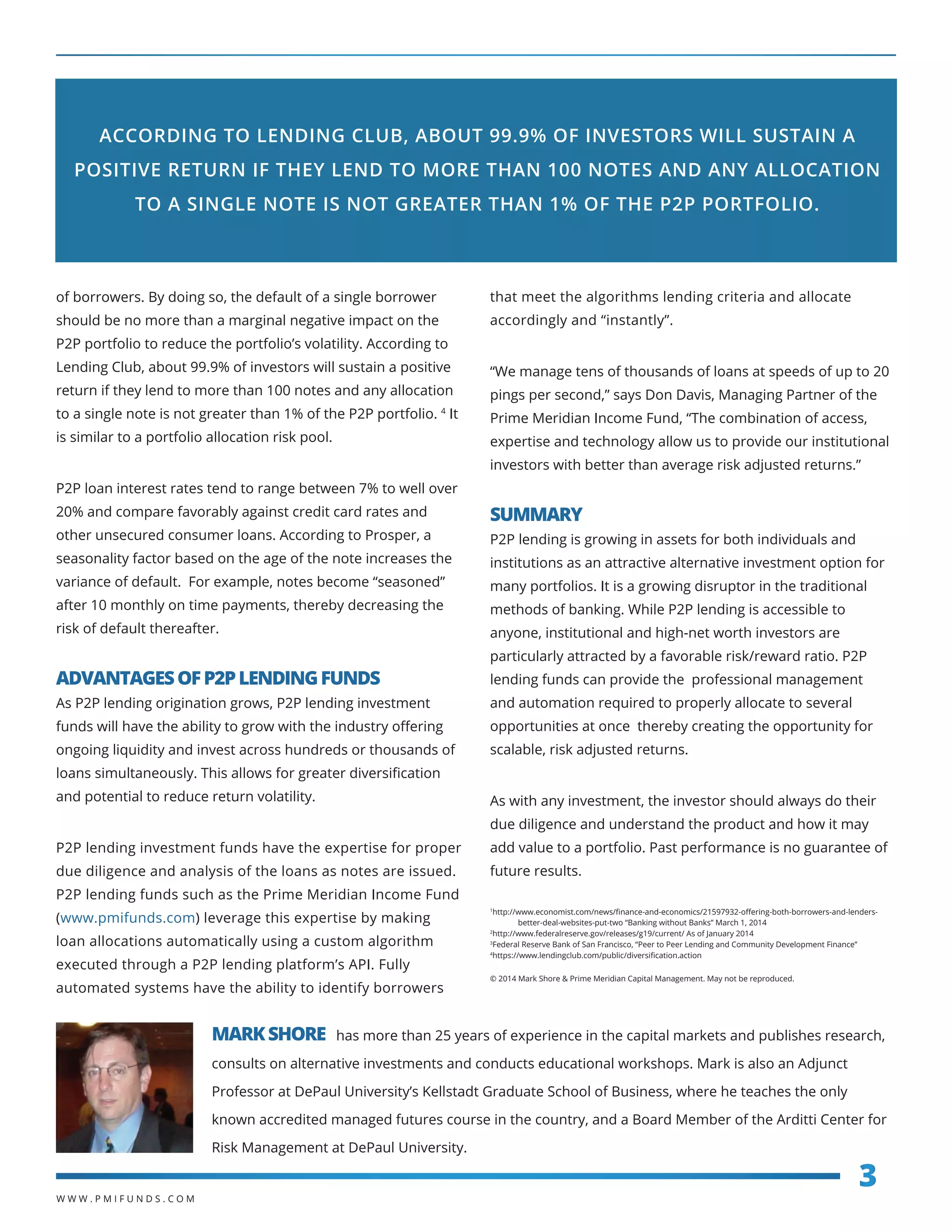 P2P Lending for Institutional Investors and Wealth Managers: An ...