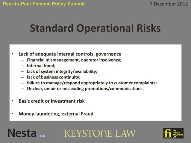 How P2P Finance Models Work: Risks, Controls and Regulatory Barriers | PDF