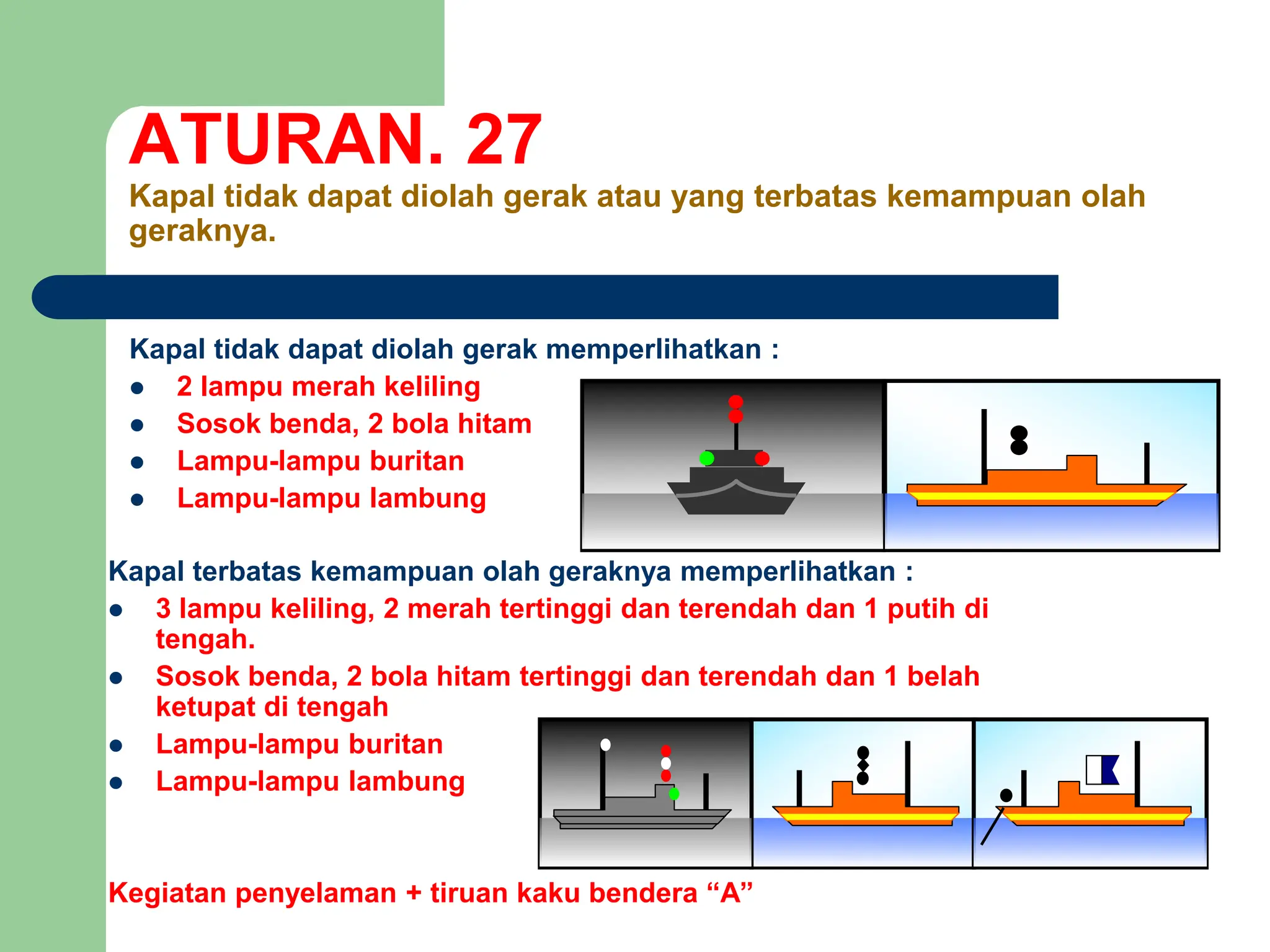 p2tl, peraturan pencegahan tubrukan di laut.ppt