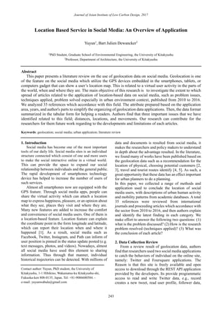 Location Based Service in Social Media: An Overview of Application ...