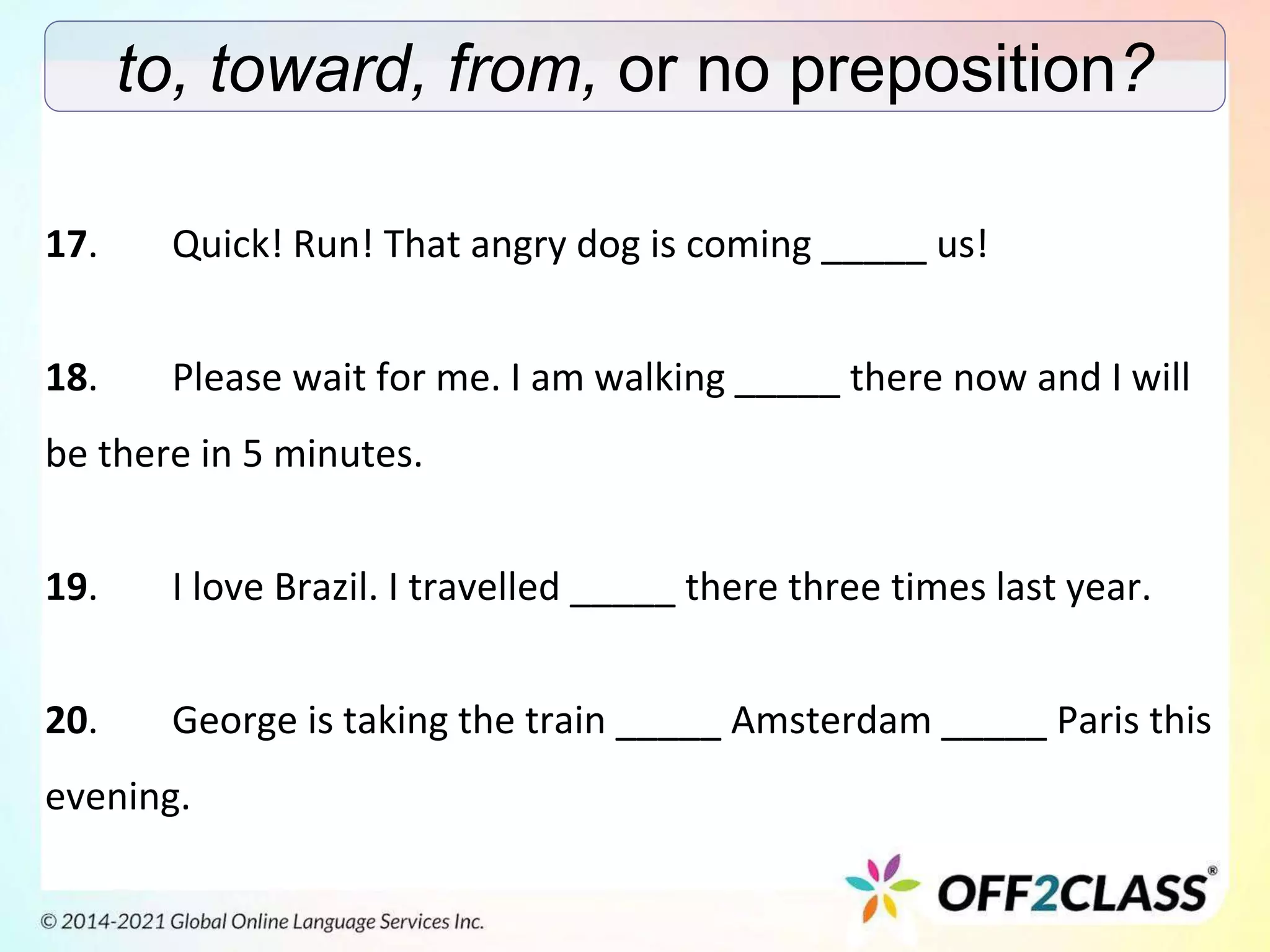 Teaching Prepositions Of Movement — Free ESL Lesson Plan | PPTX