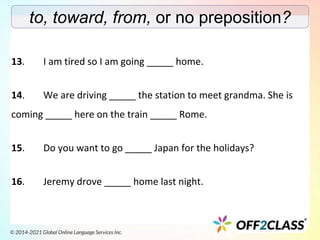 Teaching Prepositions Of Movement — Free ESL Lesson Plan | PPTX
