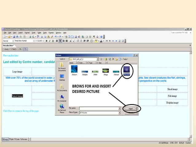 Igcse Ict 0417 P3 Website Authoring Using Front Page Ppt 3005