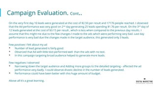digital marketing - project 3 part 2 facebook campaign evaluation | PPT