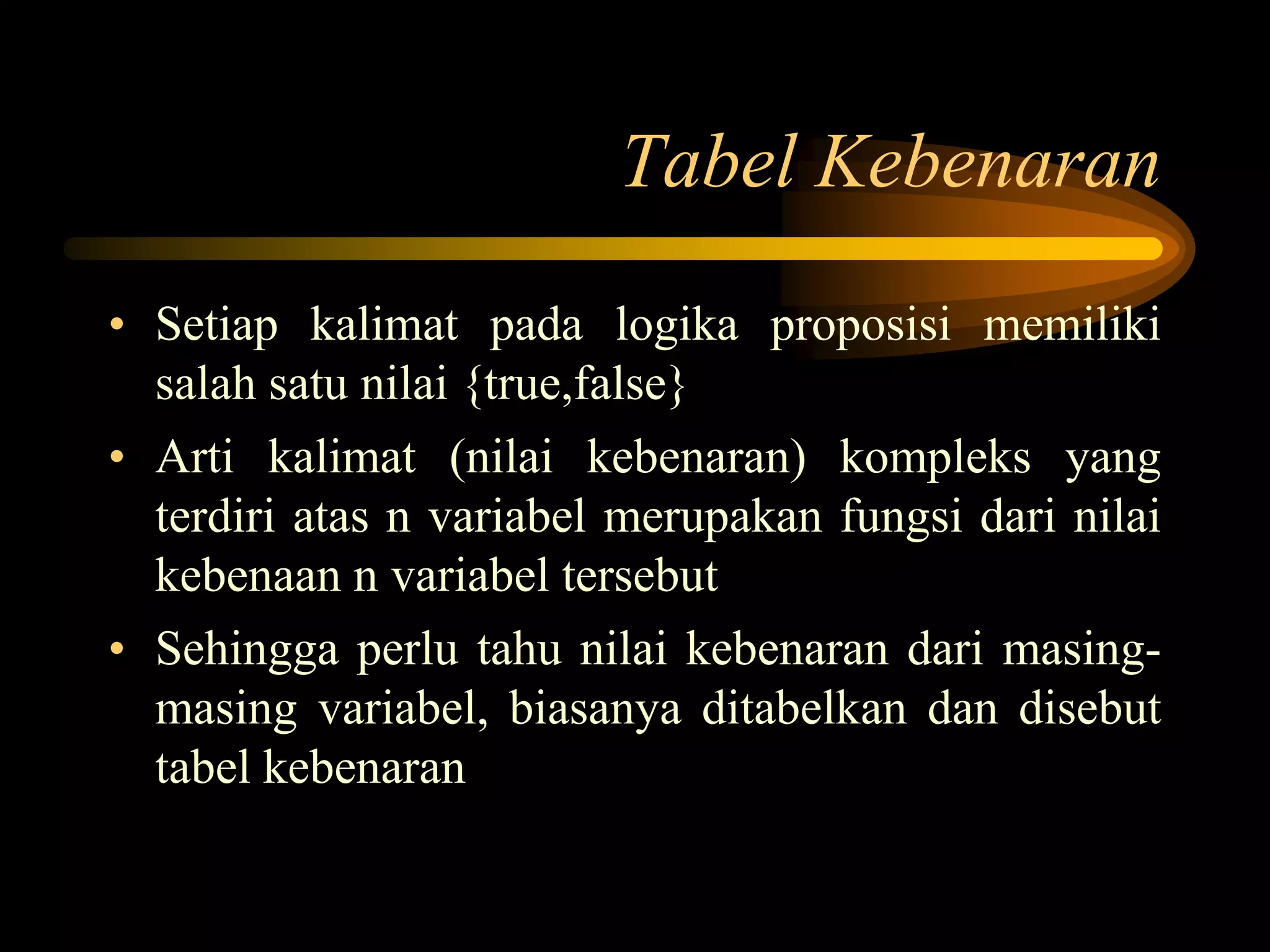 tabel kebenaran&hukum | PPTX