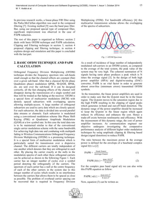 Performance Evaluation of PAPR Reduction with SER and BER by Modified Clipping & Filtering in ...