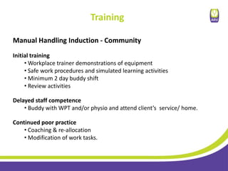 A Team Approach to Manual Handling in a Community Aged Care Setting | PPTX