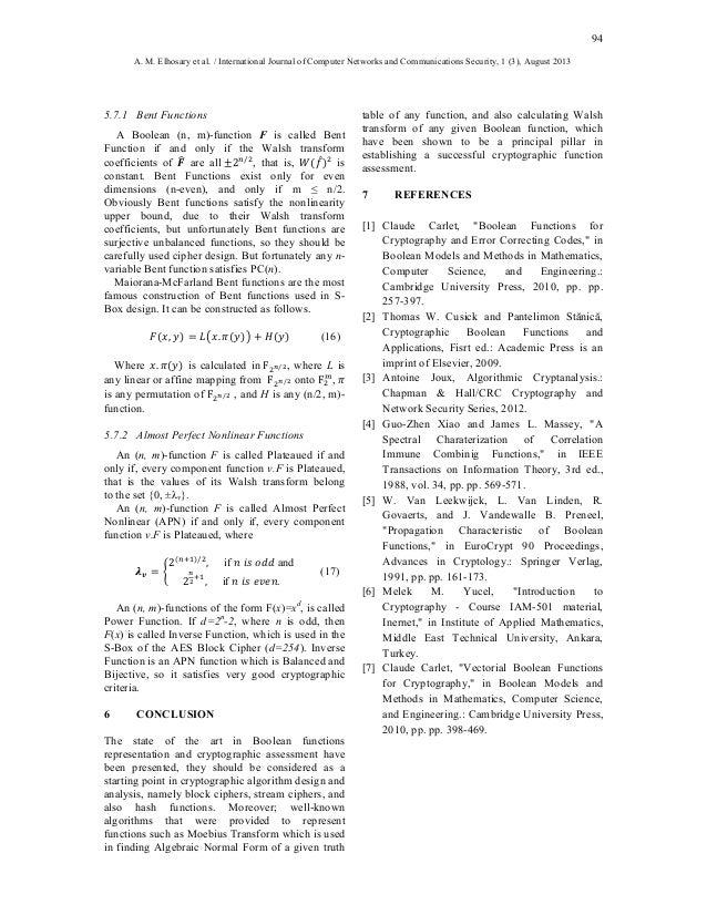 State Of The Art In Boolean Functions Cryptographic Assessment