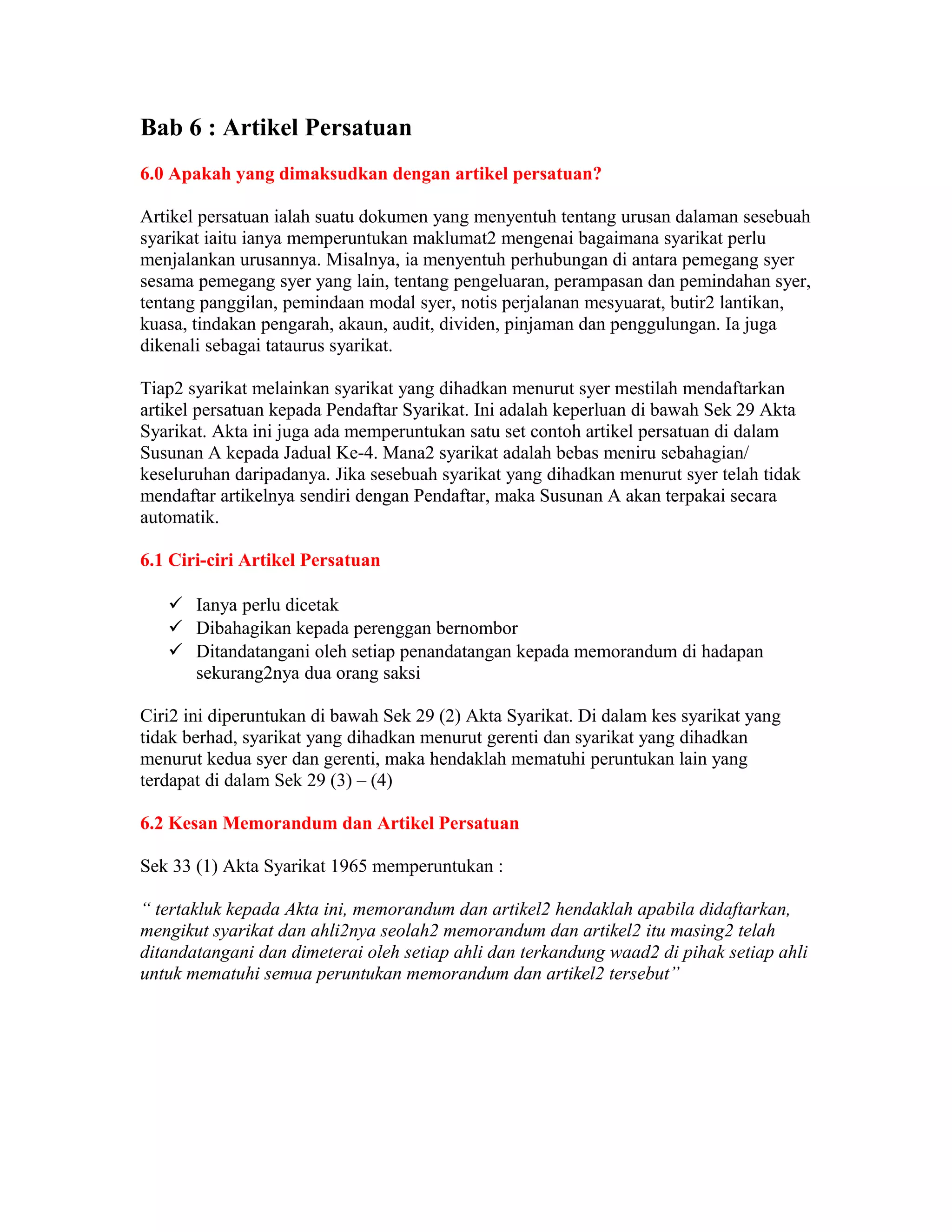 P3120 undang undang syarikat-bab 6 | PDF