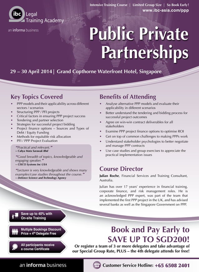 Public Private Partnerships 29-30 April 2014, Singapore | PDF | Private Equity | Business ...