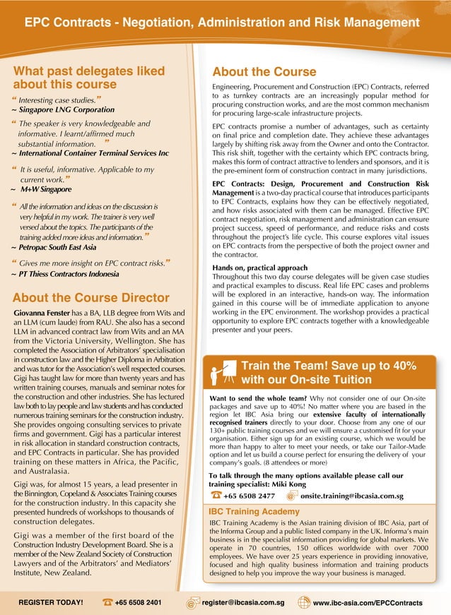 EPC Contracts – Negotiation, Administration and Risk Management | PDF ...