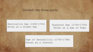 Literary Characteristics of the NeoClassical Age | PPT