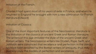 Literary Characteristics of the NeoClassical Age | PPT