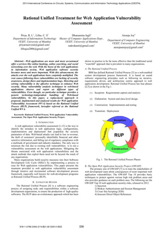 Rational Unified Treatment for Web Application Vulnerability Assessment | PDF