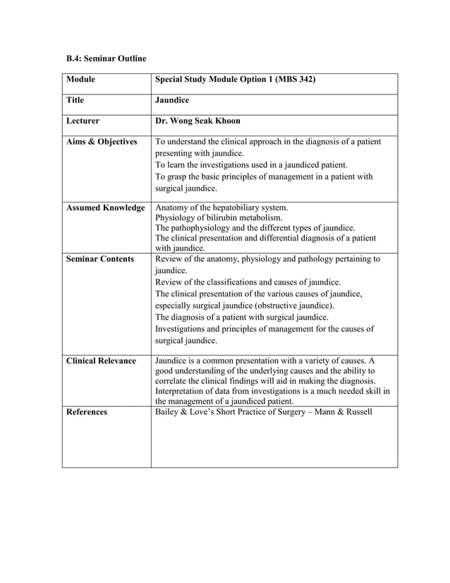 3A surgery seminar outline | PDF