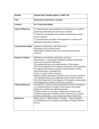 3A surgery seminar outline | PDF