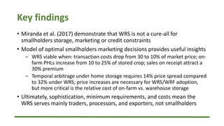 Warehouse receipt system and financing: A silver bullet? | PPT