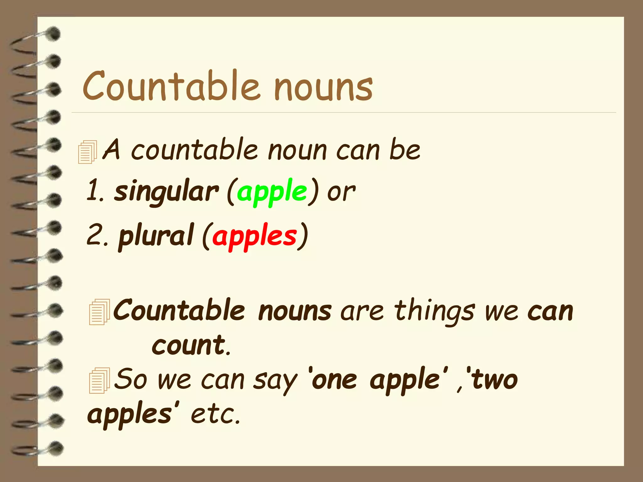 countable and uncountable nouns | PPTX
