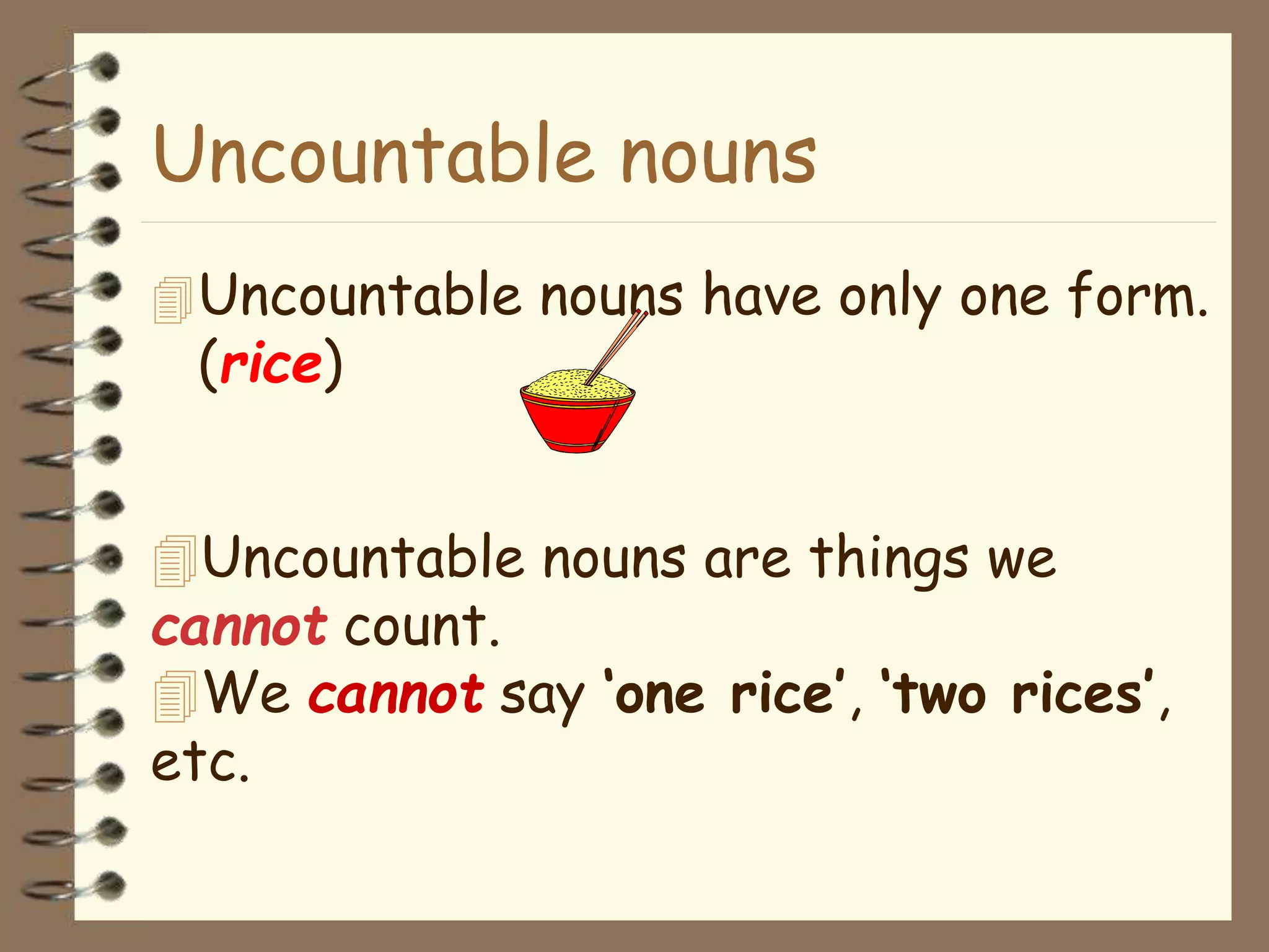 countable and uncountable nouns | PPTX
