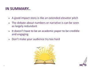 Expressing impact through storytelling (P3) | PPT