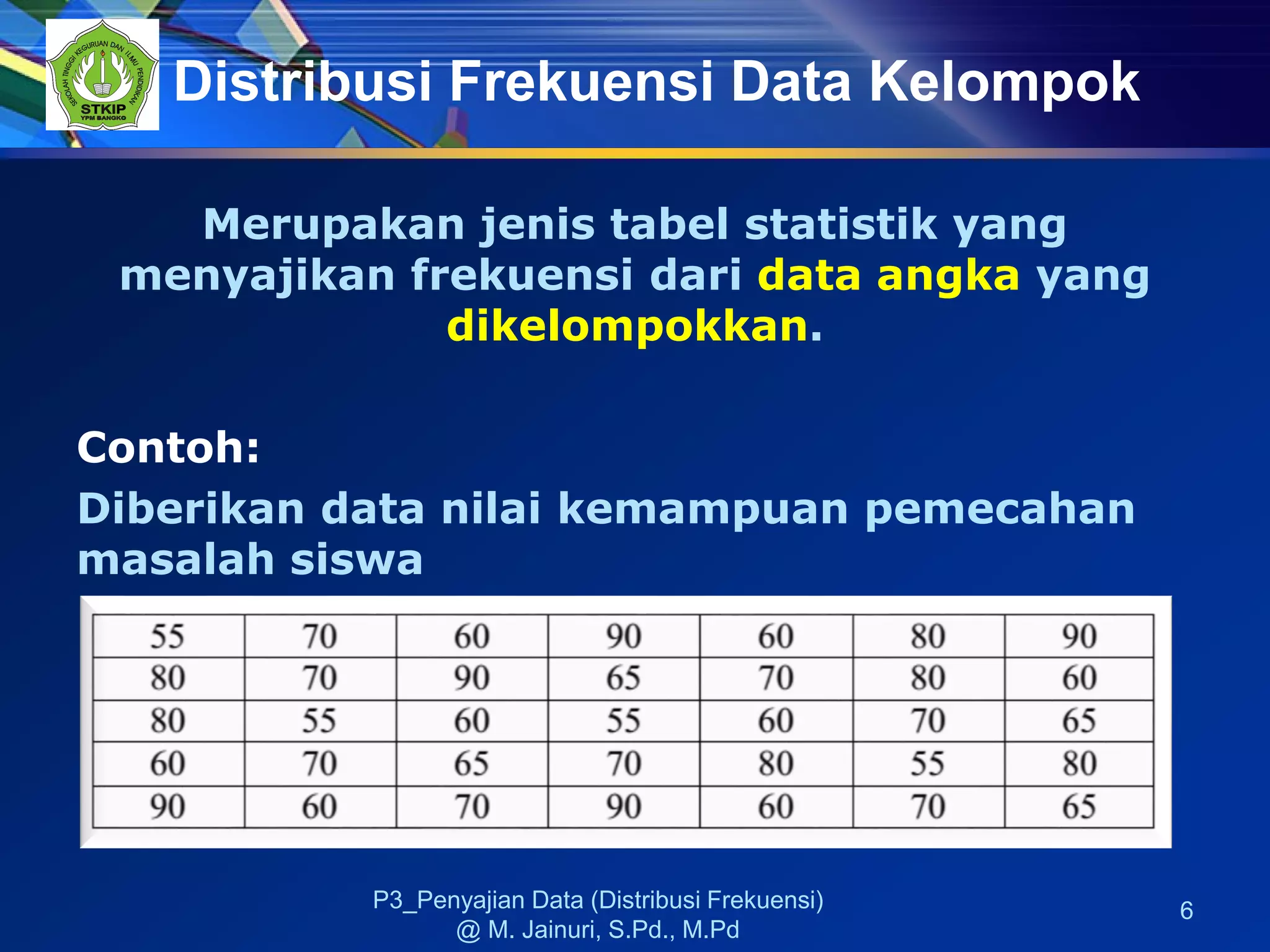 P3 penyajian data distribusi frekuensi | PDF
