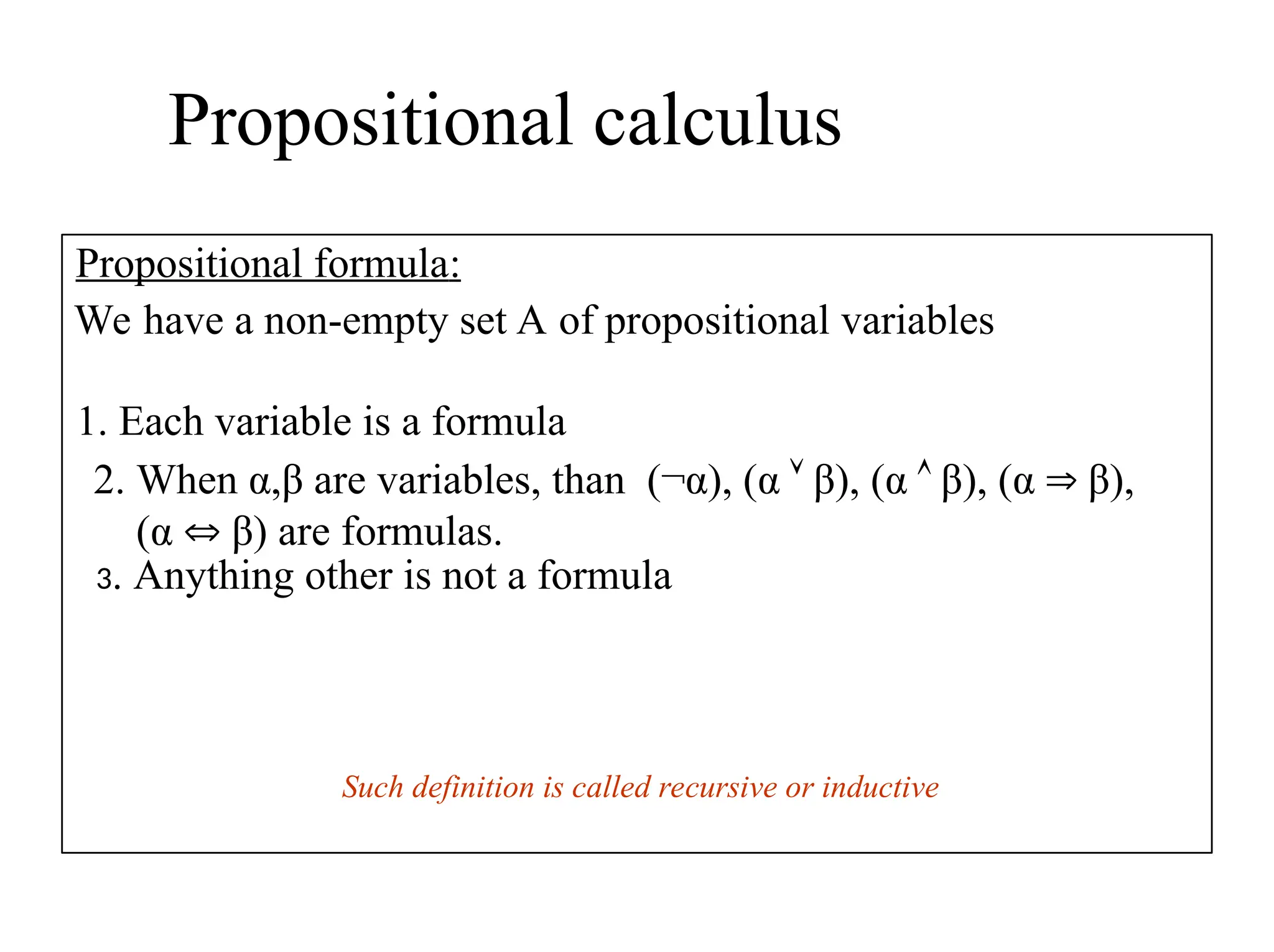 Theory of ICT - Propositional calculus lecture | PPT