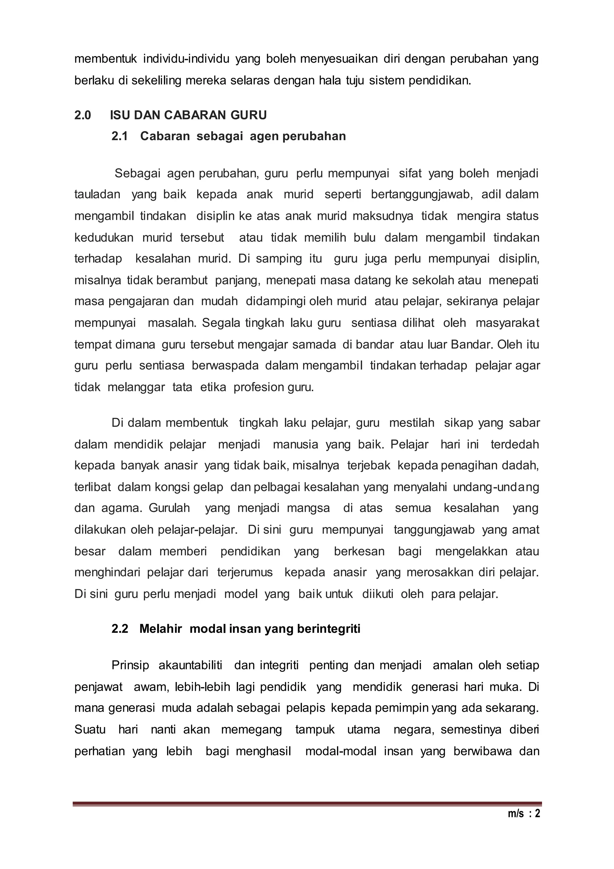 Tugasan edu 3093 cabaran guru | DOCX