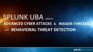 SplunkSummit 2015 - Splunk User Behavioral Analytics | PDF