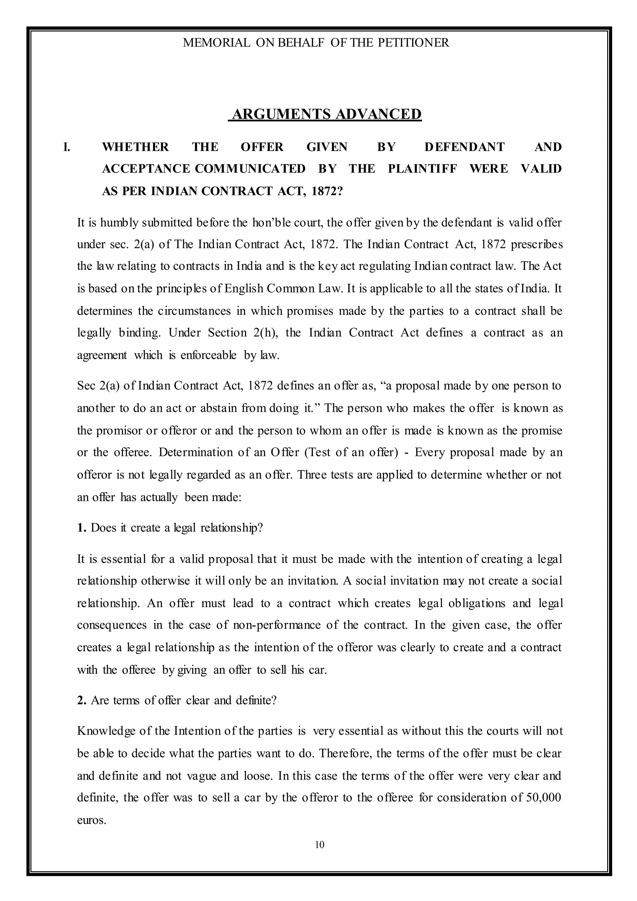 Moot memorial | DOCX