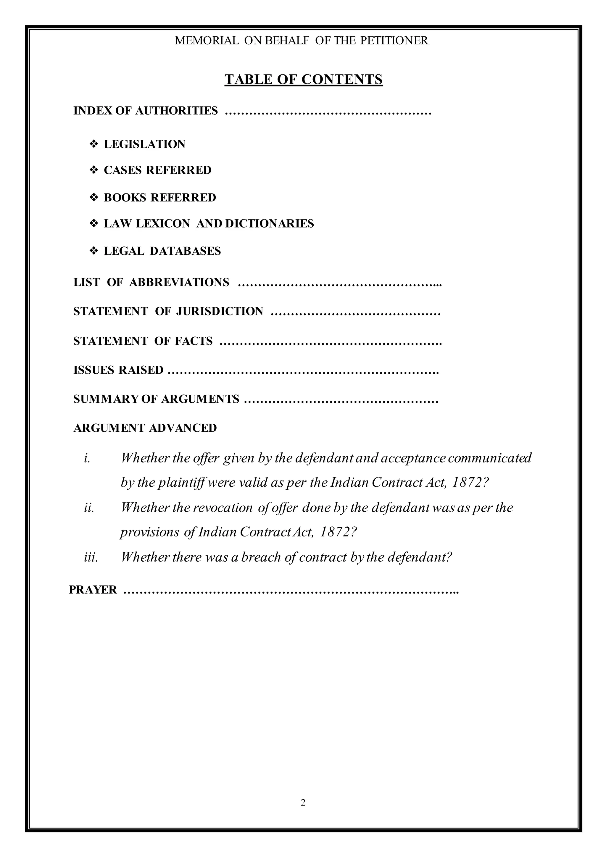 Moot memorial | DOCX