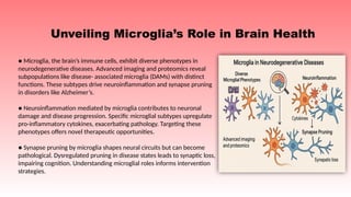 Neuroinflammation and microglial subtypes | PPTX
