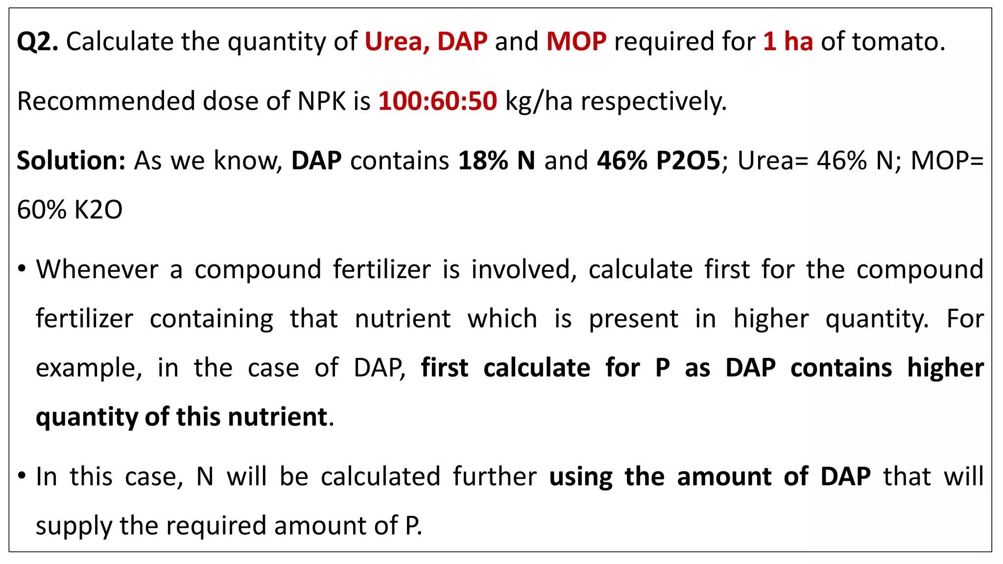 fertilizer calculation | PDF