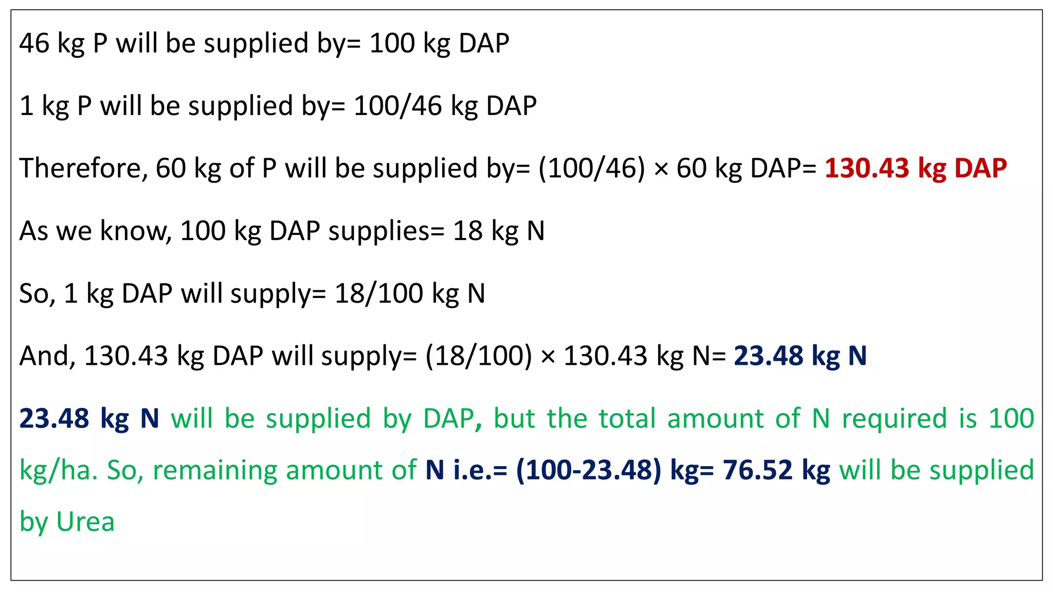 fertilizer calculation | PDF