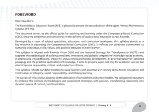 Comprehensive Upper Primary Mathematics Syllabus for Rwanda (P4-P6 ...