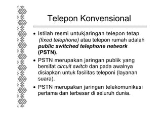 Sistem Komunikasi Telepon. Dasar Jaringan Telekomunikasi | PDF