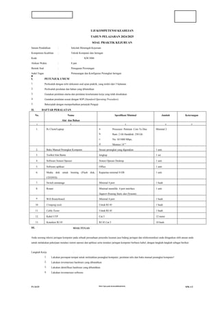 UKK TA 2024 Jurusan Teknik Komputer jaringan Dan Telekomunikasi | PDF