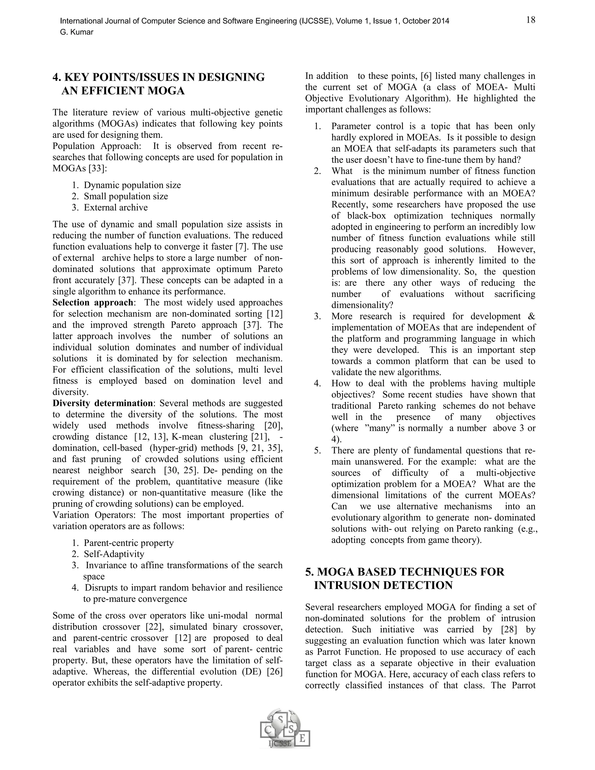 The Multi Objective Genetic Algorithm Based Techniques For Intrusion 5779