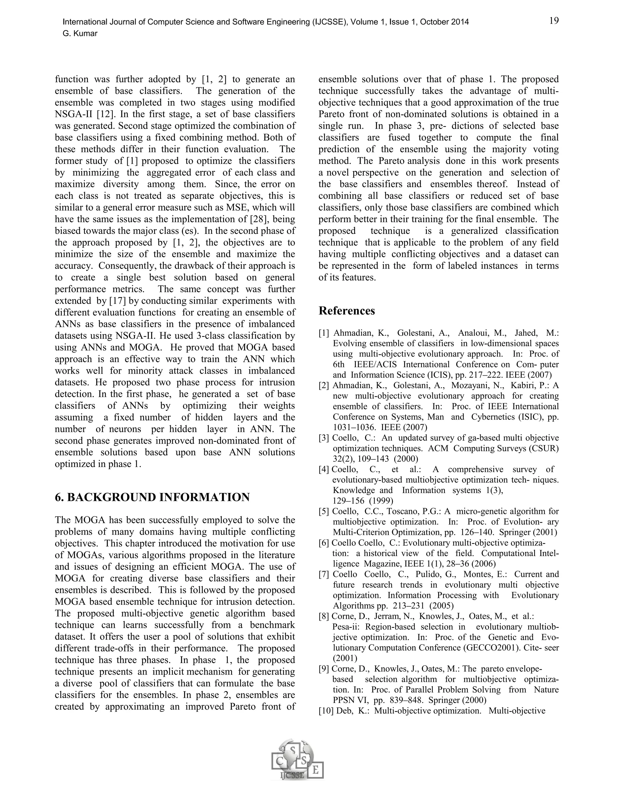 The Multi Objective Genetic Algorithm Based Techniques For Intrusion Detection Pdf