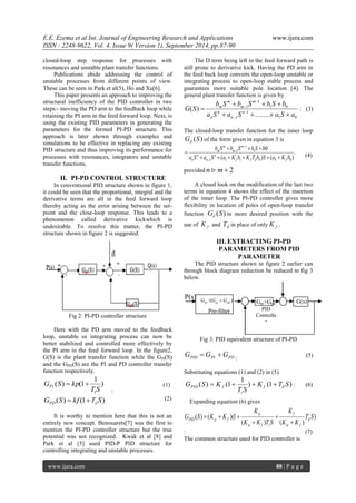 Improving Structural Limitations of Pid Controller For Unstable Processes | PDF